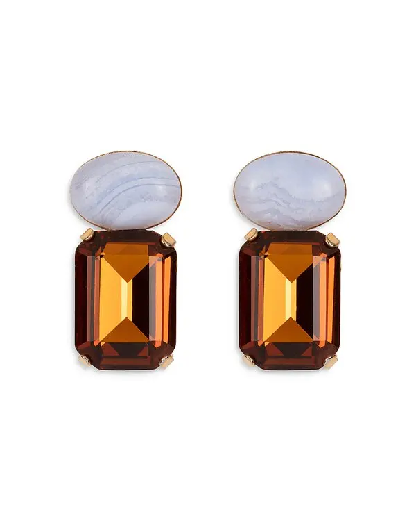 JENNIFER BEHR Elin Agate & Crystal Drop Earrings - Orange