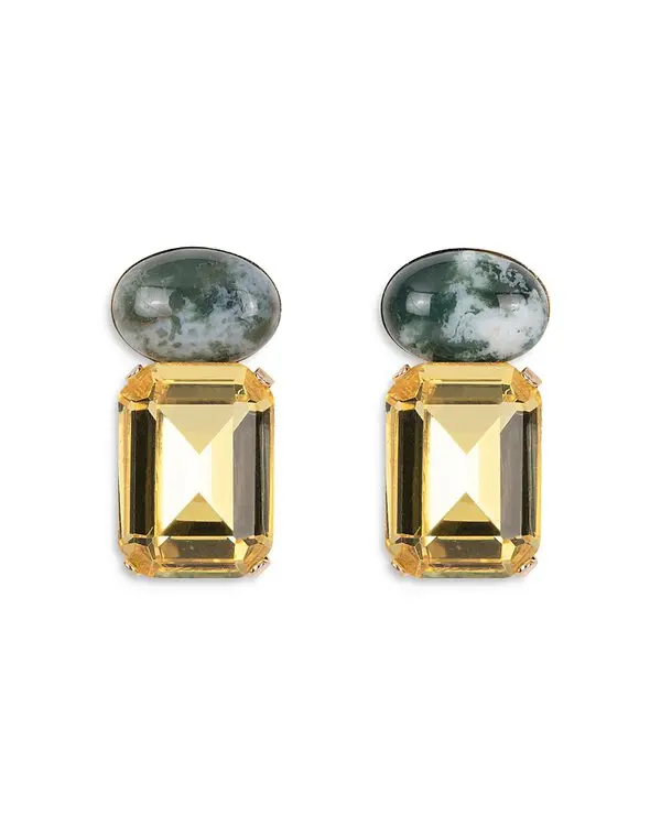 JENNIFER BEHR Elin Agate & Crystal Drop Earrings - Yellow
