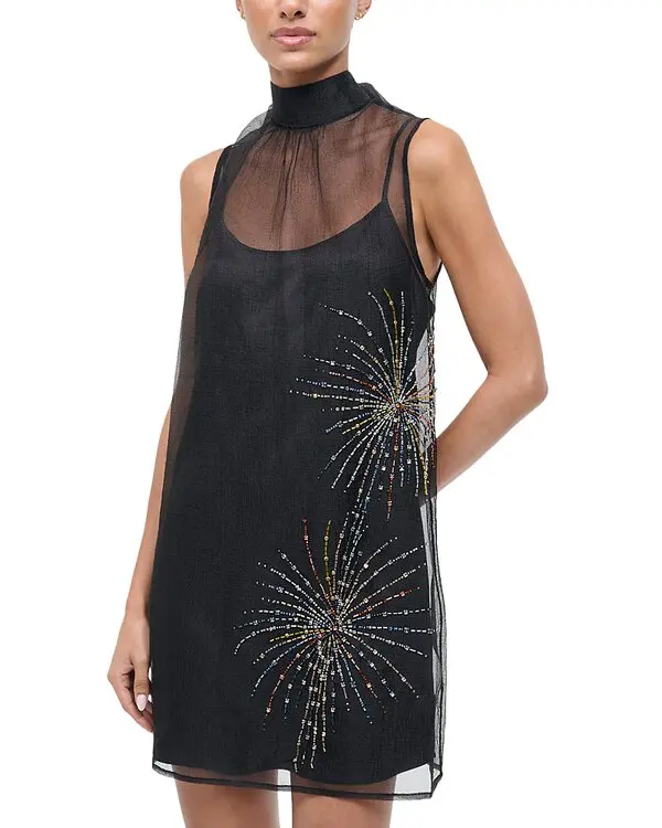 Staud Albee Embellished Mini Dress - Firework