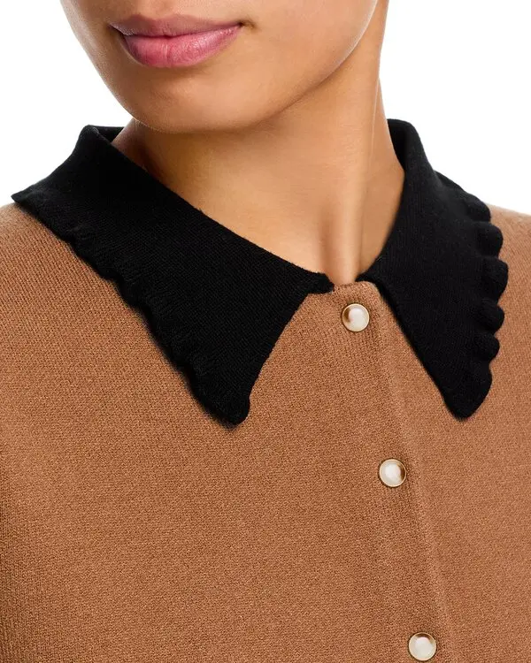 SIONI Contrast Collar Cardigan Sweater