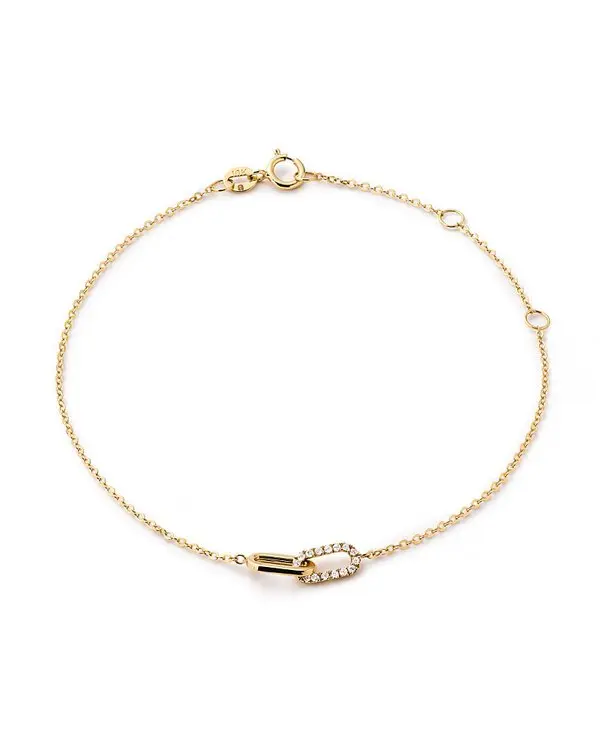 ANA LUISA Solid Lab Grown Diamond Link Bracelet - Gold