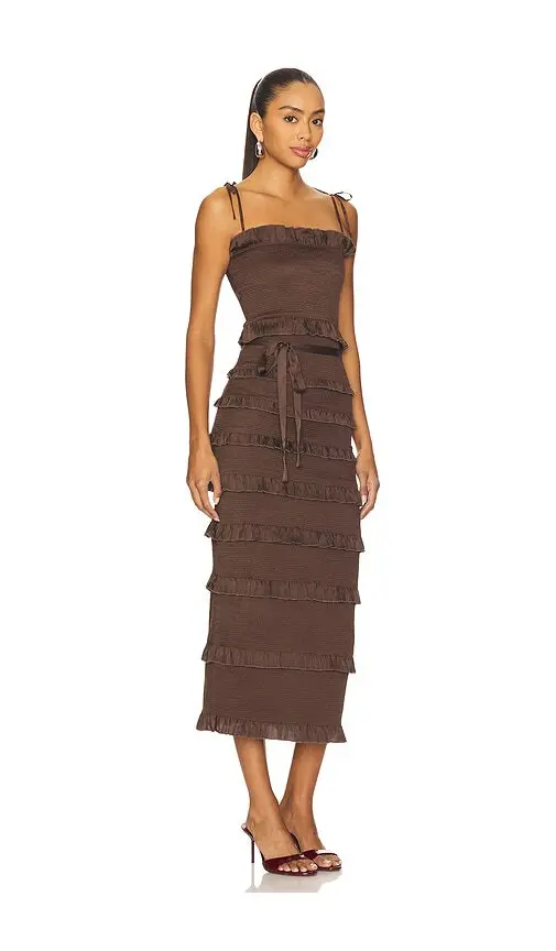 princess polly baby blue dress V. Chapman Lily Dress In Beige - Chocolate - 6% Off