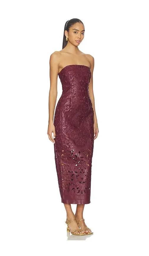 mother and daughter combo dresses festive MELANY STRAPLESS FAUX LEATHER DRESS – High Obsession main image 0