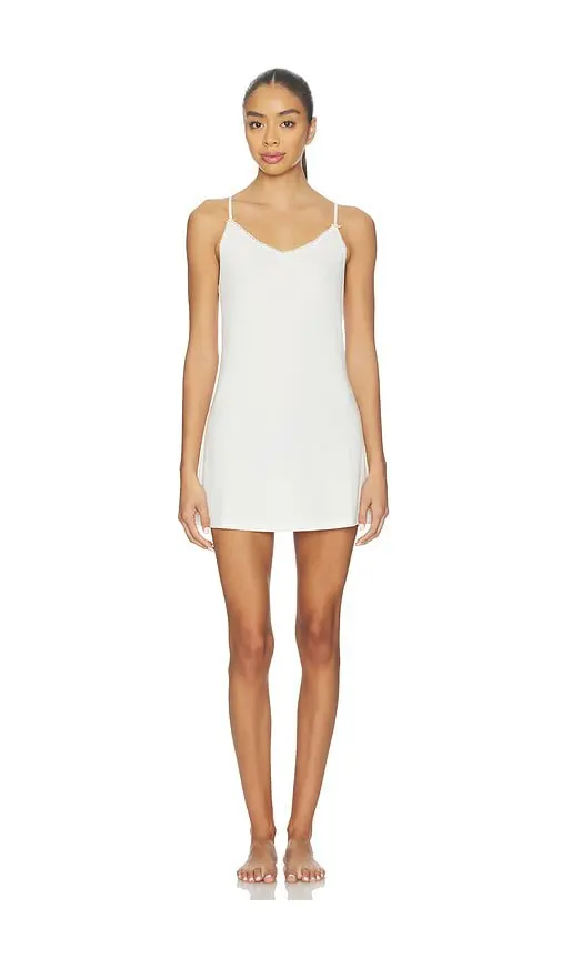 HOMEBODII Pointelle Slip Dress - White