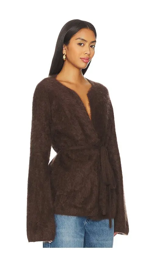 Soft Goat Brushed Cardigan - Mocha