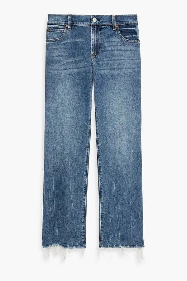 Alice + Olivia Ember Mid-rise Straight-leg Jeans - Mid Denim