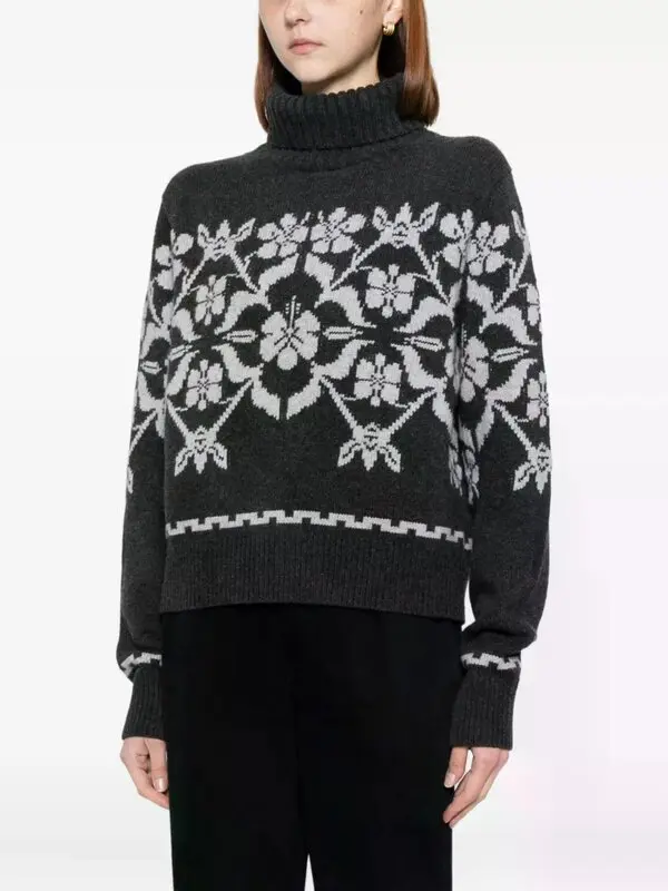HIGH SPORT Zoe Fairisle Sweater - Grey