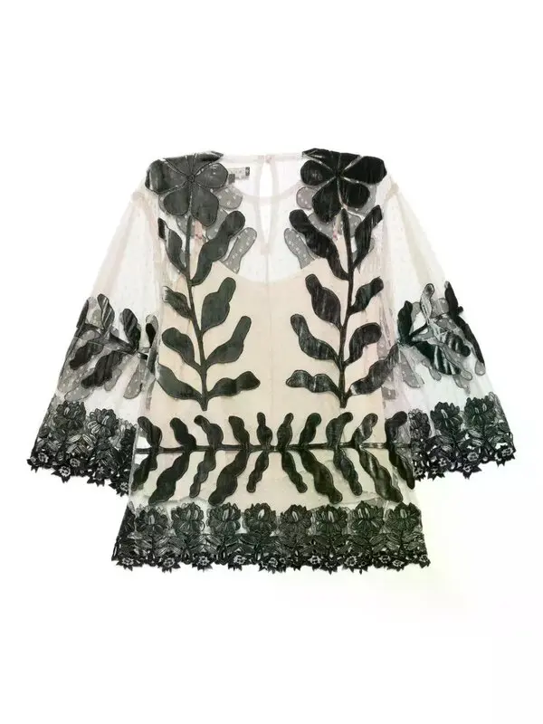Biyan Floral Lace Appliqué Blouse