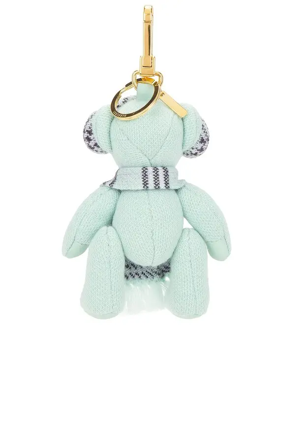 Burberry Thomas Scarf Earmuff Charm In Teal