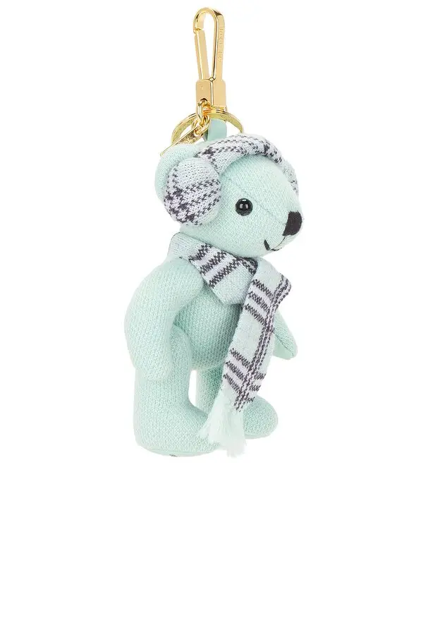 Burberry Thomas Scarf Earmuff Charm In Teal