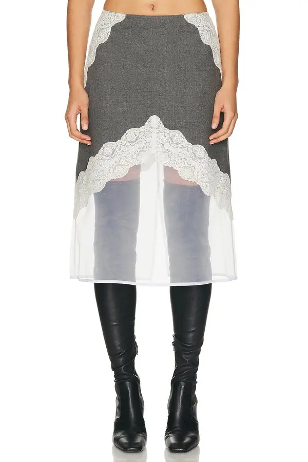 JIL SANDER Straight Fit Skirt - Volcanic Glass