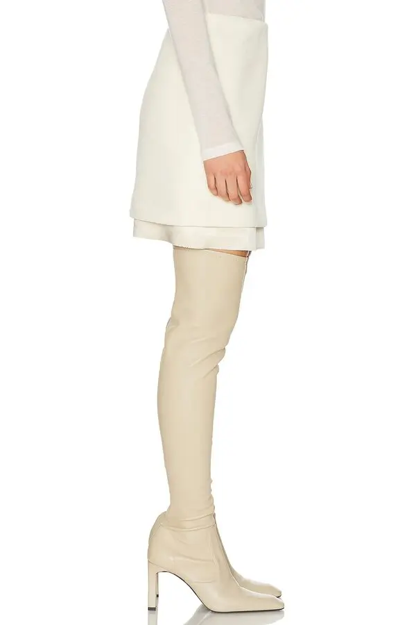 JIL SANDER Velvet Mini Skirt - Ecru