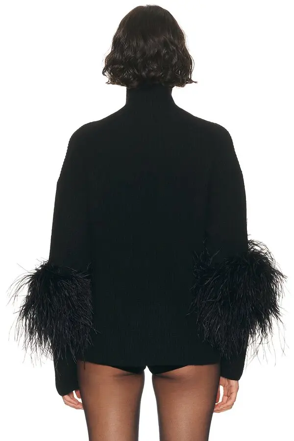 Lapointe Feather Sleeve Knit Sweater