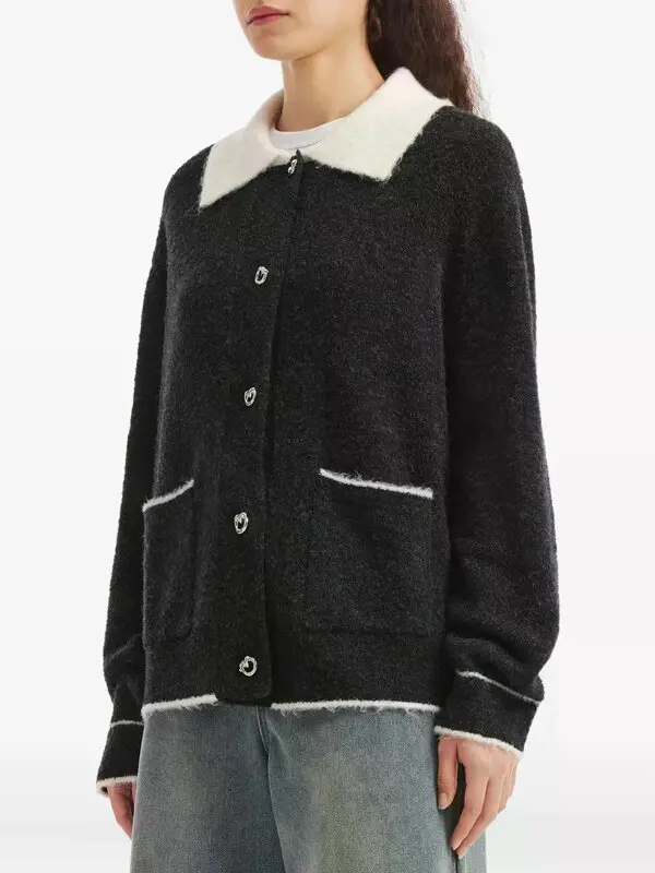 TOUT A COUP Collared Patch-pockets Cardigan - Grey
