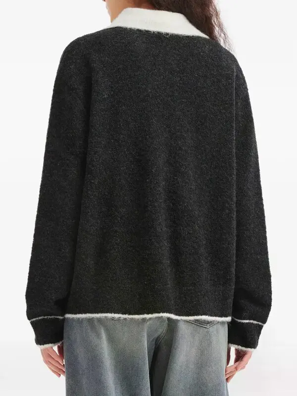 TOUT A COUP Collared Patch-pockets Cardigan - Grey