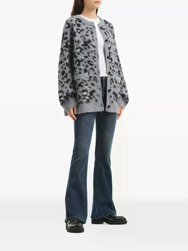 B+AB Animal Print Button Front Cardigan