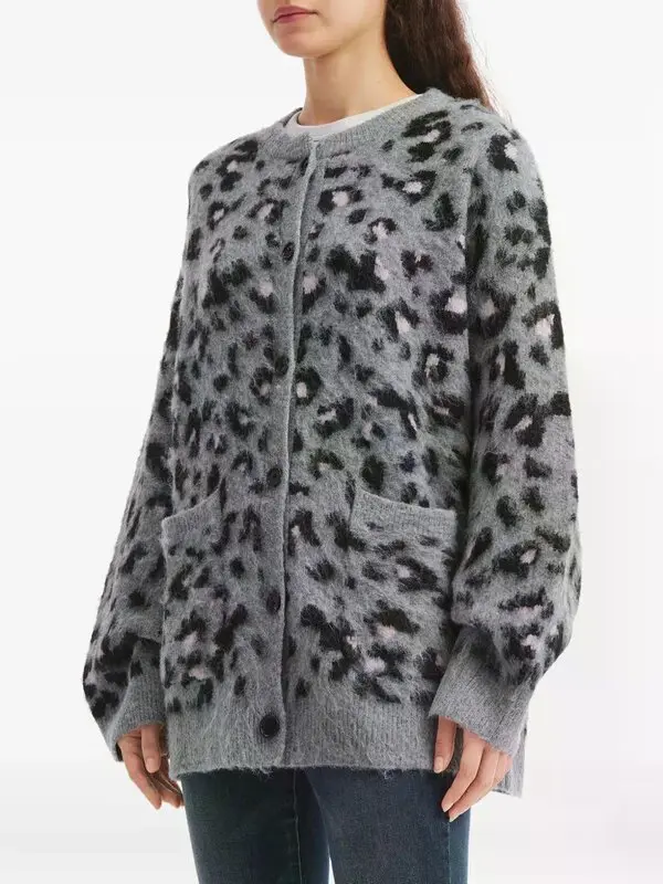 B+AB Animal Print Button Front Cardigan