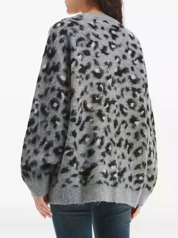 B+AB Animal Print Button Front Cardigan
