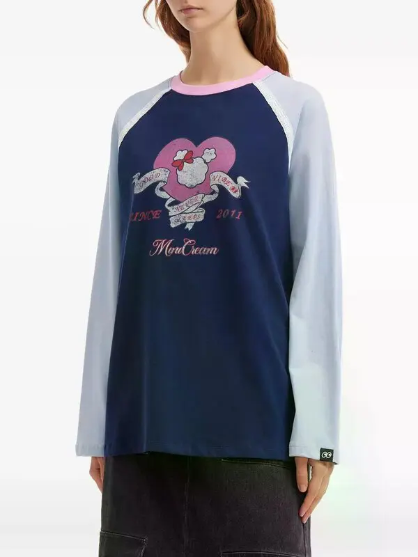 MINI CREAM Raglan Printed Top