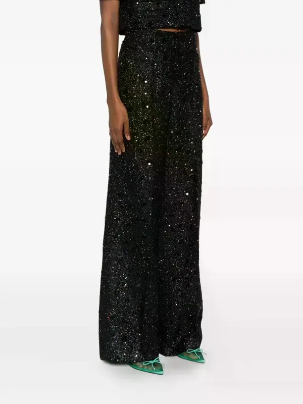 Sandro Embellished Wide-leg Trousers