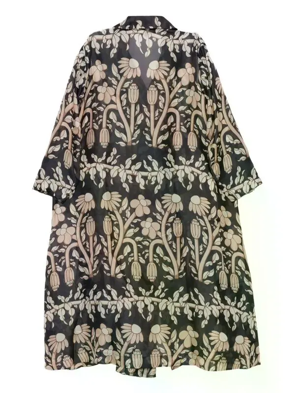Biyan Floral Print Button Coat
