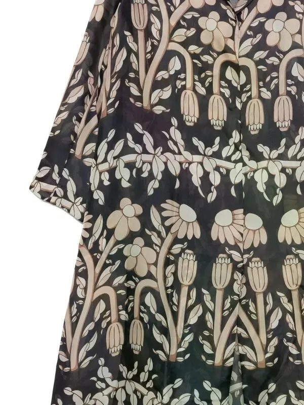 Biyan Floral Print Button Coat