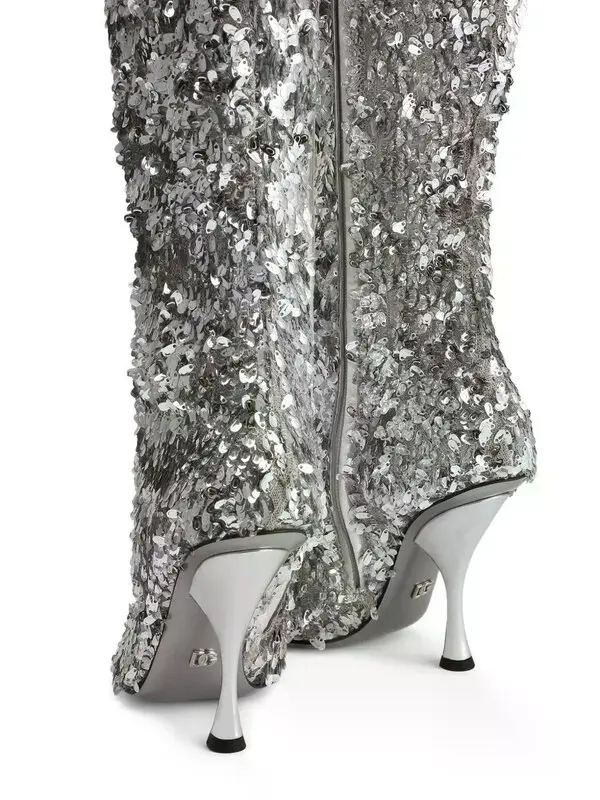Dolce & Gabbana Sequin Embellished Stiletto Heel Boots