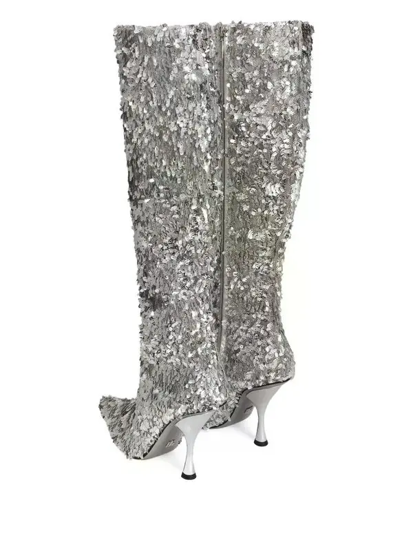 Dolce & Gabbana Sequin Embellished Stiletto Heel Boots