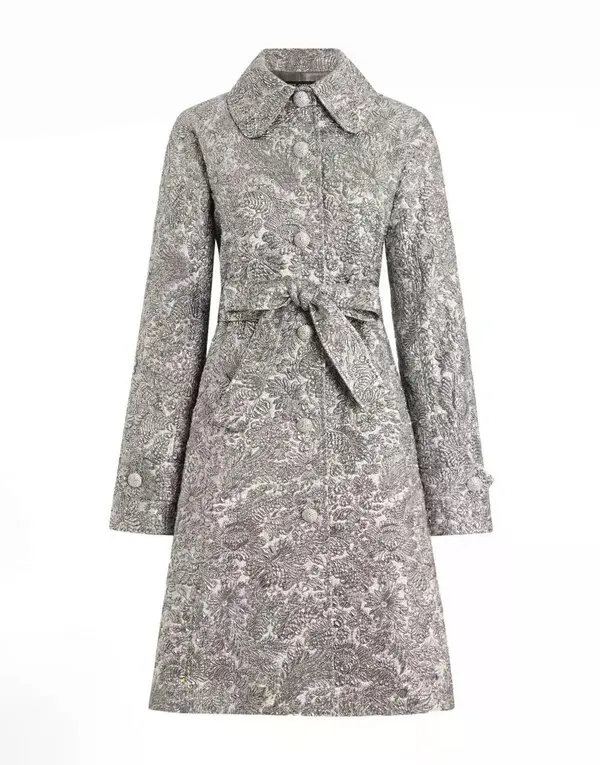 Dolce & Gabbana Floral-jacquard Trench Coat