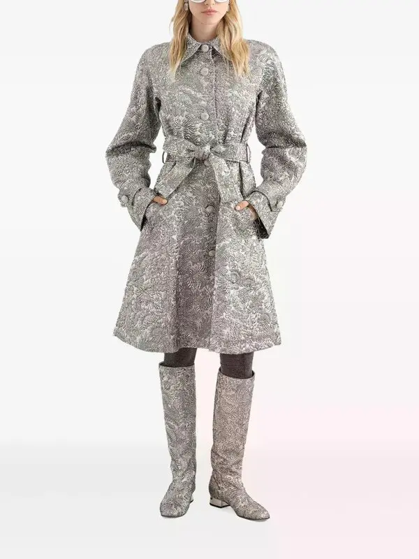 Dolce & Gabbana Floral-jacquard Trench Coat