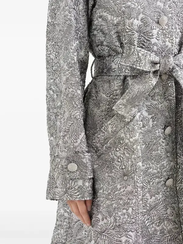 Dolce & Gabbana Floral-jacquard Trench Coat