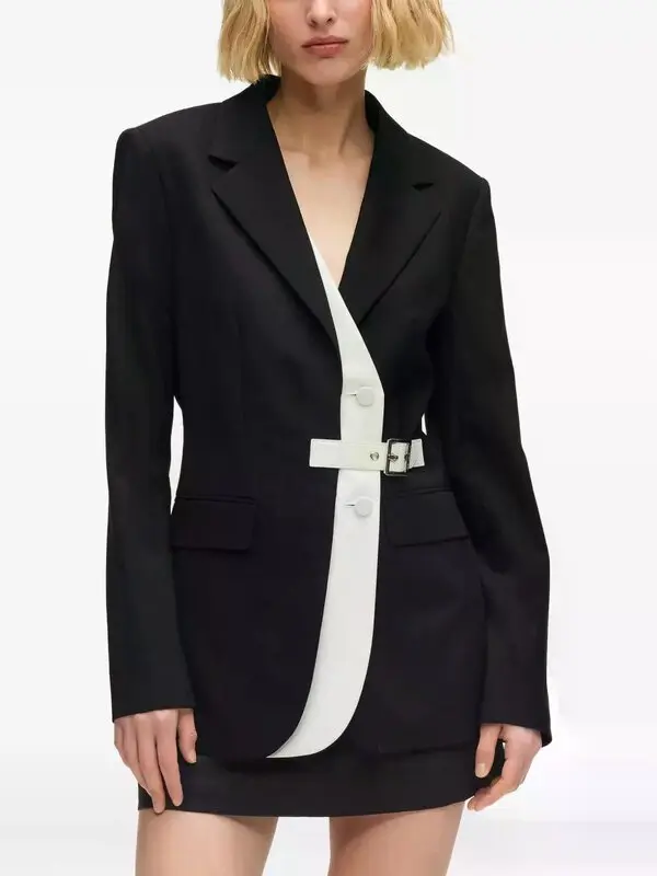 Karl Lagerfeld Belted Blazer With Contrast Lapel