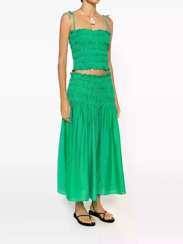 Tory Burch Smocked Viscose Full Skirt