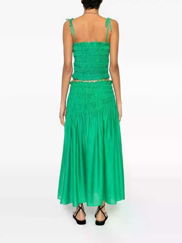 Tory Burch Smocked Viscose Full Skirt