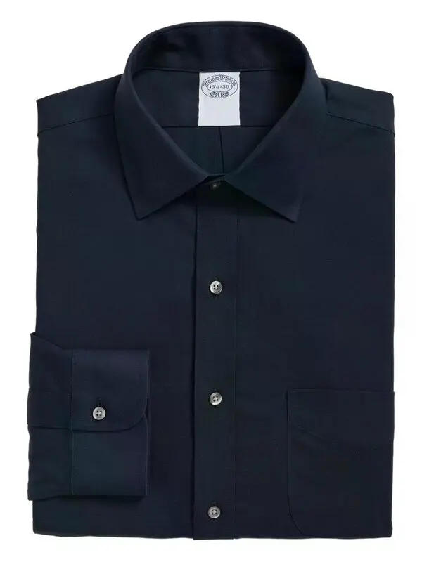 Brooks Brothers Ainsley-collar Pocket Shirt - Blue