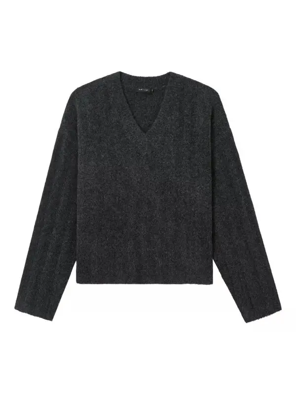 TOUT A COUP V-neck Long Sleeve Sweater - Grey