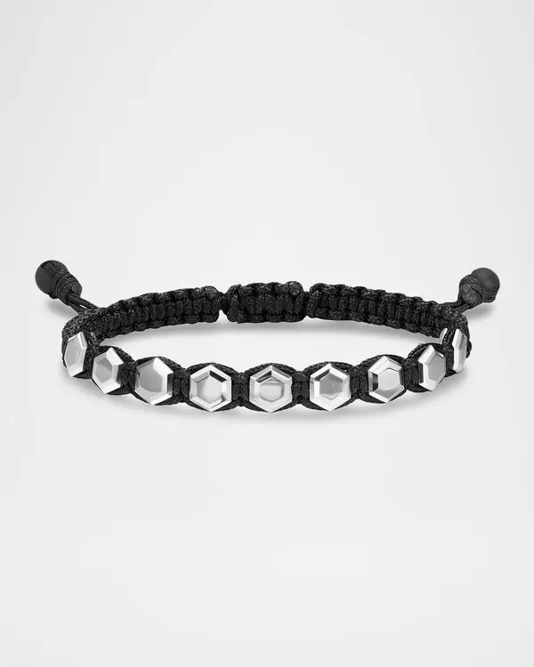 David Yurman 1-row Woven Bracelet With Silver - Silver & Black