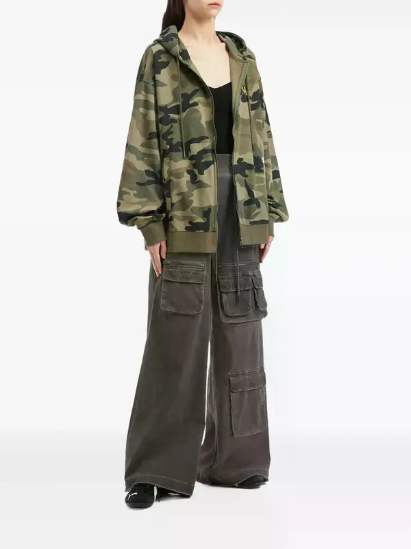 MINI CREAM Camouflage Zip Up Sweatshirt