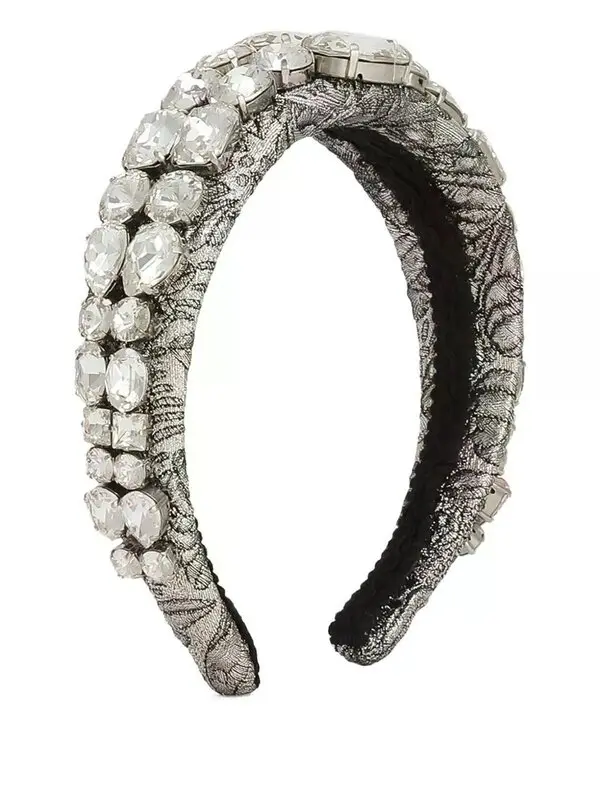 Dolce & Gabbana Floral-jacquard Headband - Silver