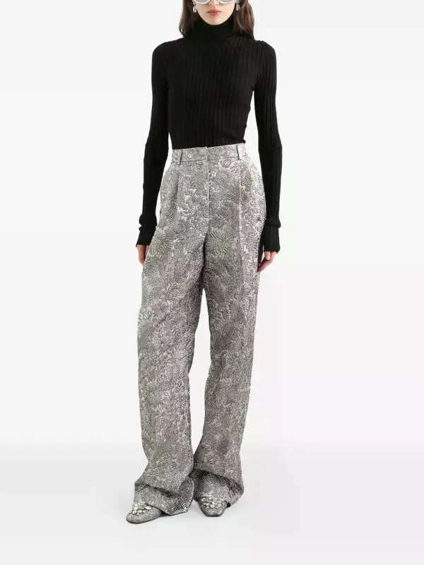 Dolce & Gabbana Floral-jacquard Lamé Trousers