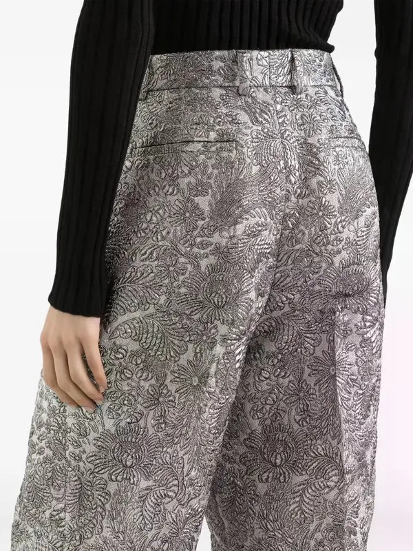 Dolce & Gabbana Floral-jacquard Lamé Trousers