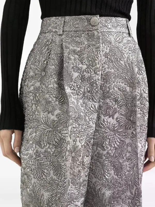 Dolce & Gabbana Floral-jacquard Lamé Trousers