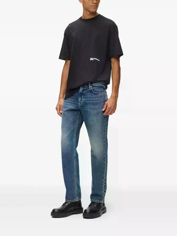 Karl Lagerfeld Cotton Straight Jeans - Blue