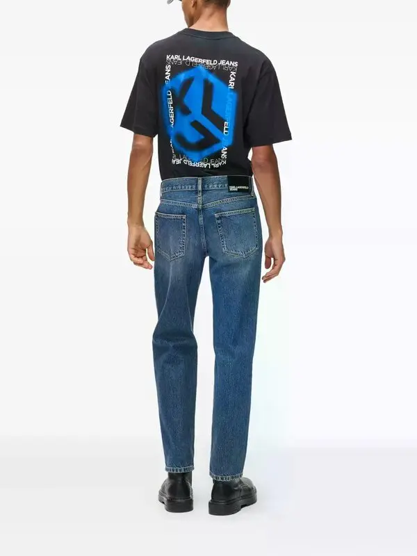 Karl Lagerfeld Cotton Straight Jeans - Blue
