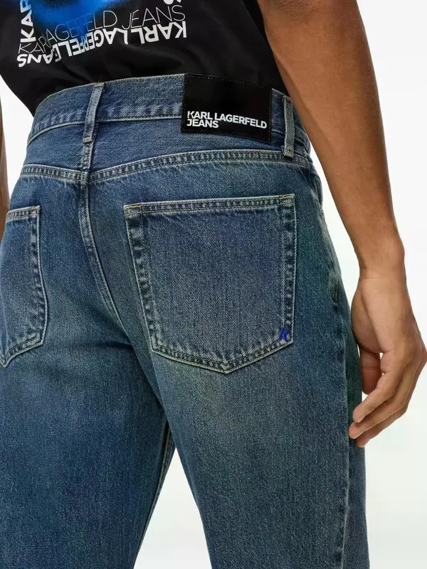 Karl Lagerfeld Cotton Straight Jeans - Blue