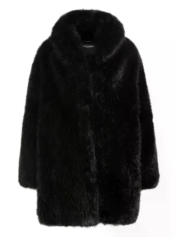 Dolce & Gabbana Fur-effect Coat - Black