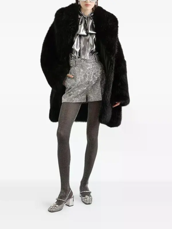 Dolce & Gabbana Fur-effect Coat - Black