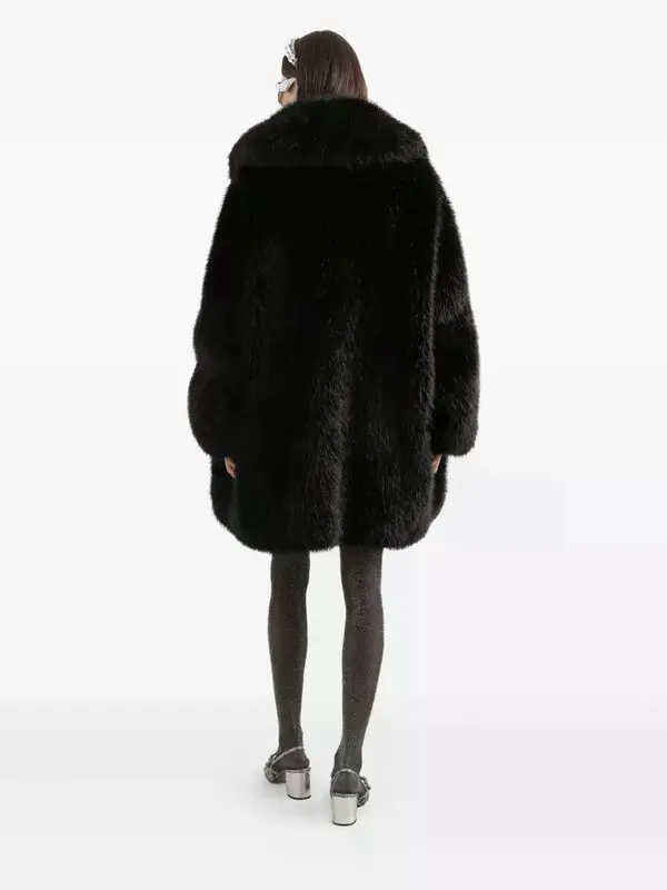 Dolce & Gabbana Fur-effect Coat - Black