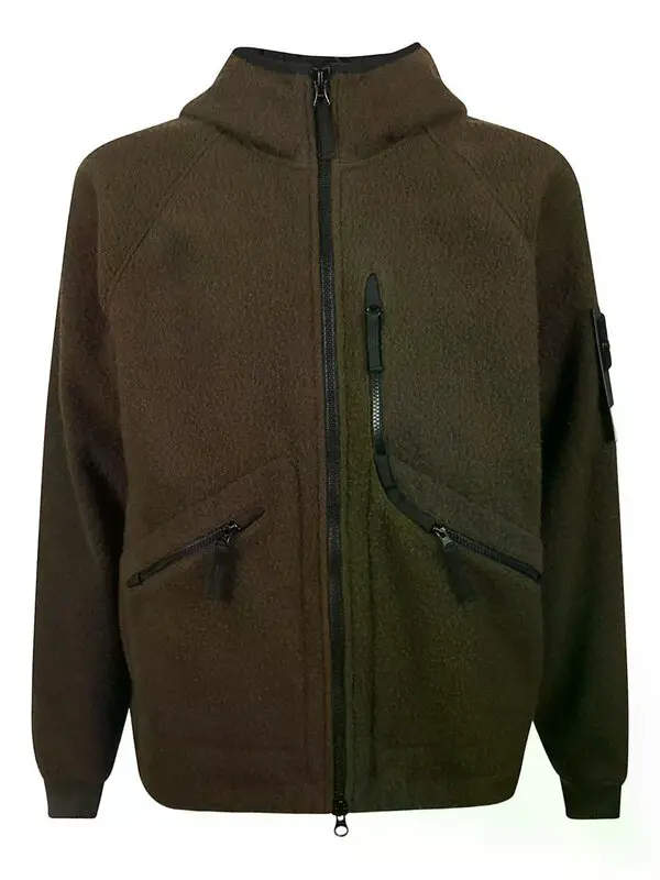 Stone Island Hooded Zip-up Jacket - Green