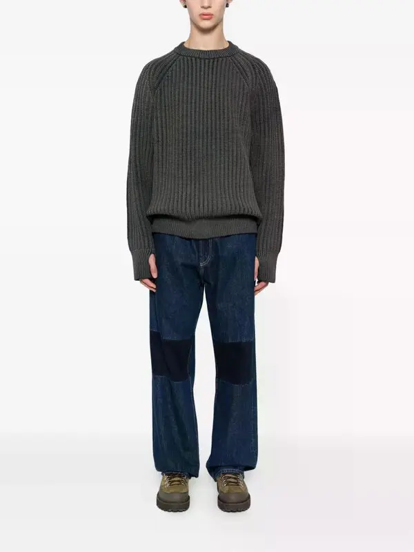 Junya Watanabe Ribbed-knit Jumper - Grey